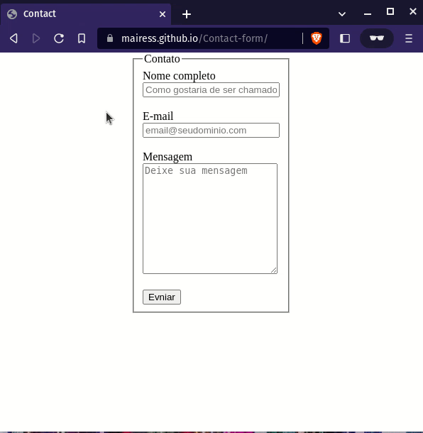 GitHub - mairess/Contact-form: A simple contact form made on rocketseat school