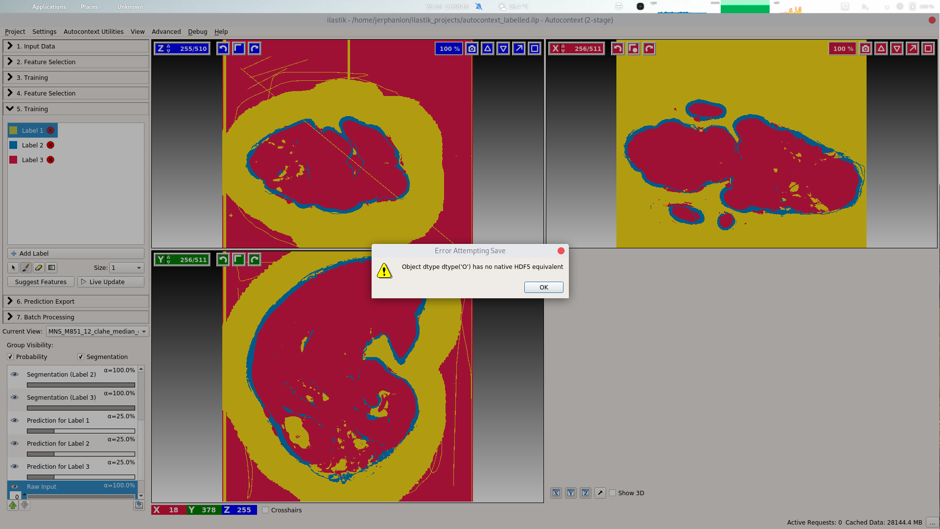 Problem saving "Pixel Classification" project file · Issue #2169 ...