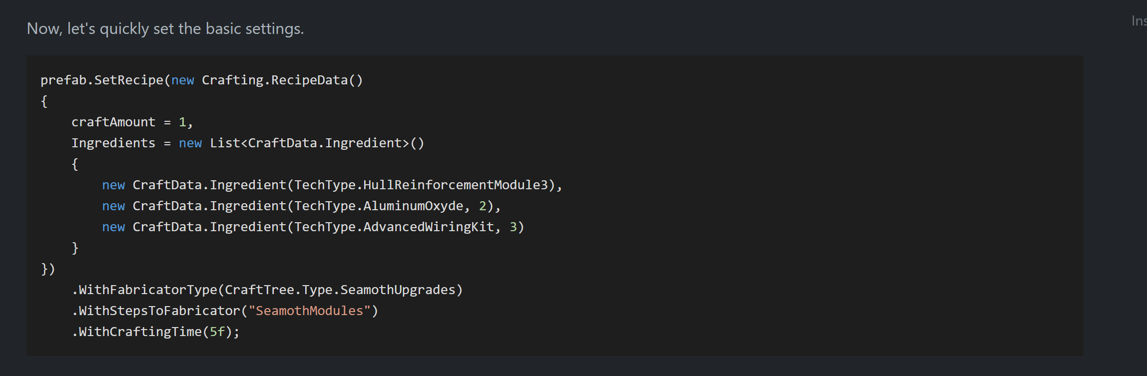 Incorrect class in custom module tutorial · Issue #436 · SubnauticaModding/Nautilus · GitHub