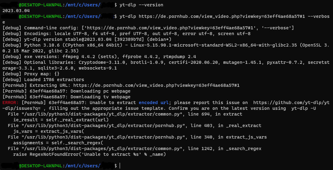 [PornHub] Unable to extract encoded url · Issue #4299 · yt-dlp/yt-dlp ...