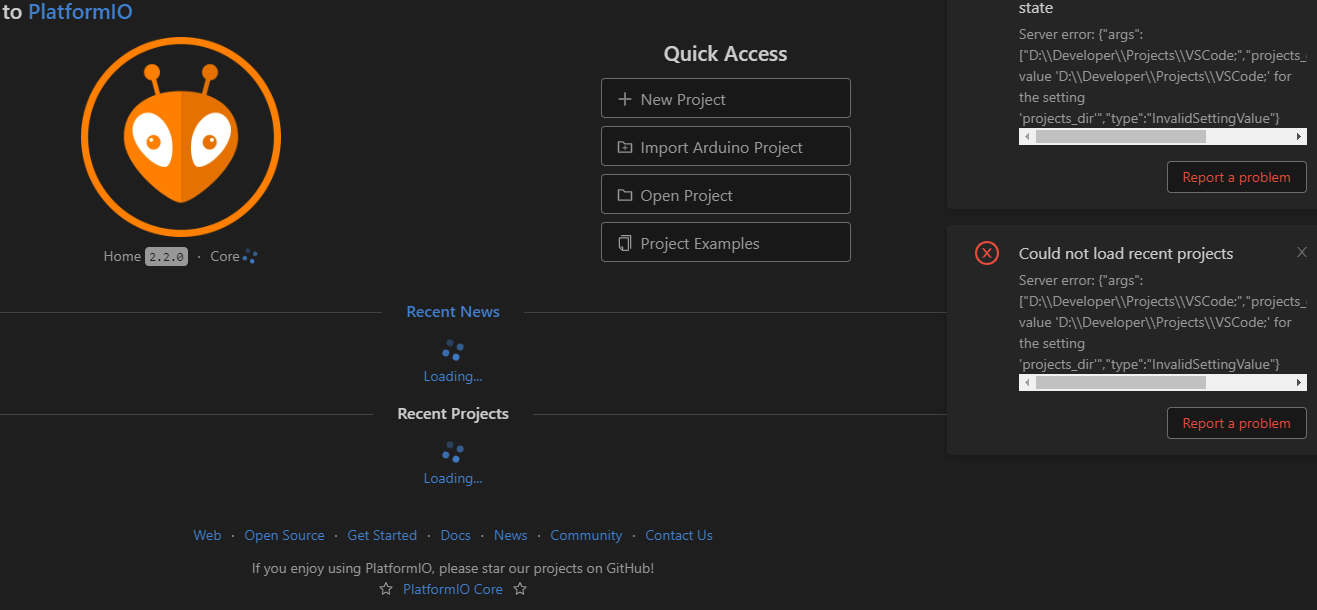 projects_dir invalid values · Issue #2903 · platformio/platformio-core · GitHub