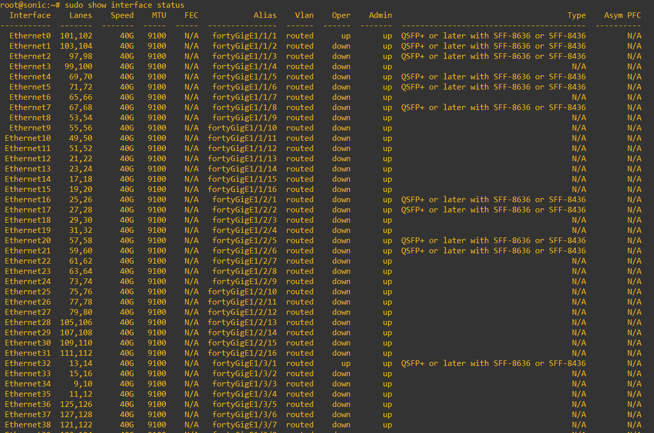 "Show interface status" fails with the error in the s5232f platform · Issue #8786 · sonic-net ...