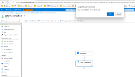 Logic App Consumption cannot be saved after selecting and API Connection deployed from ARM and ...