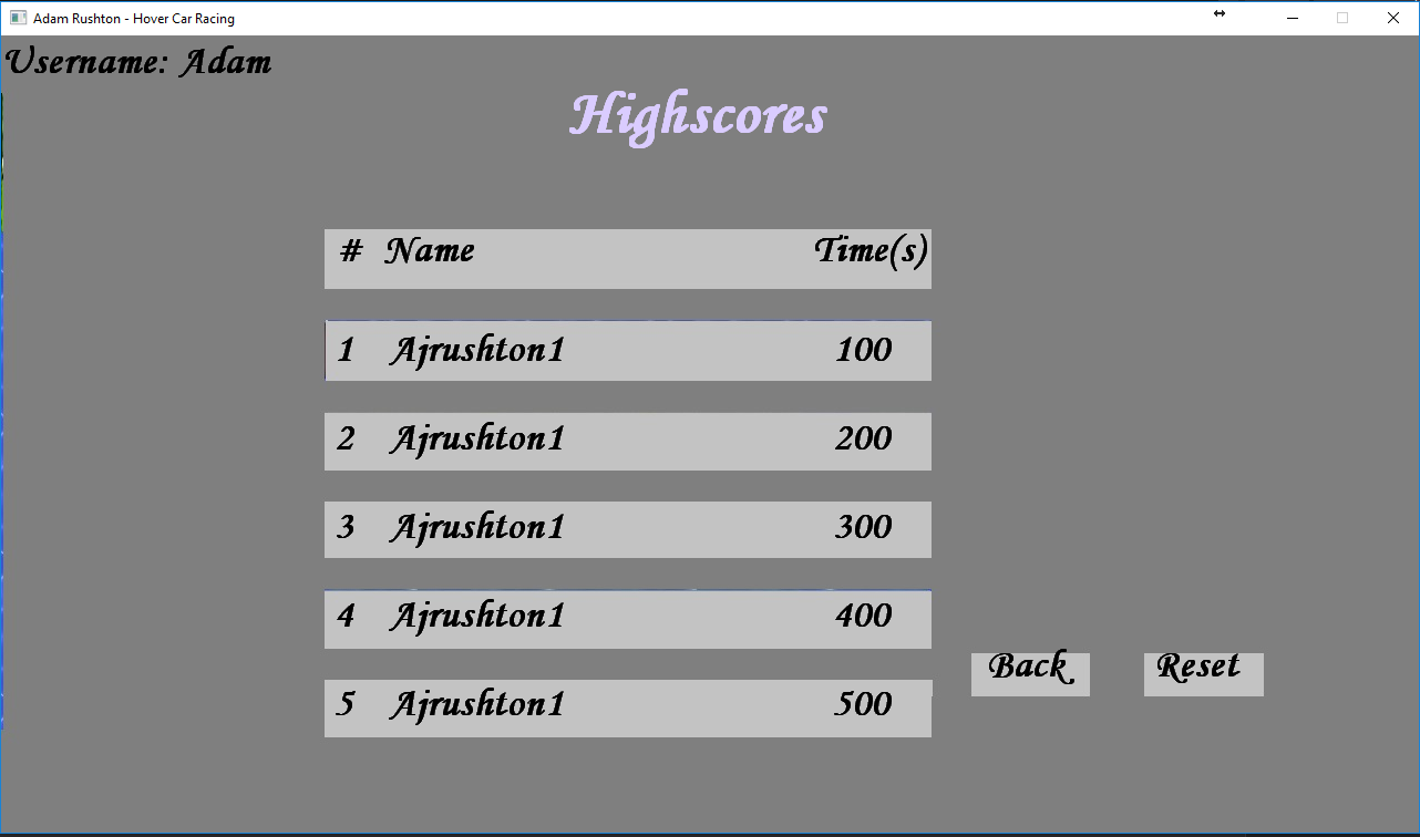 GitHub - adamrushton/Hover-Car-Racing-Game: C++ using TL Engine