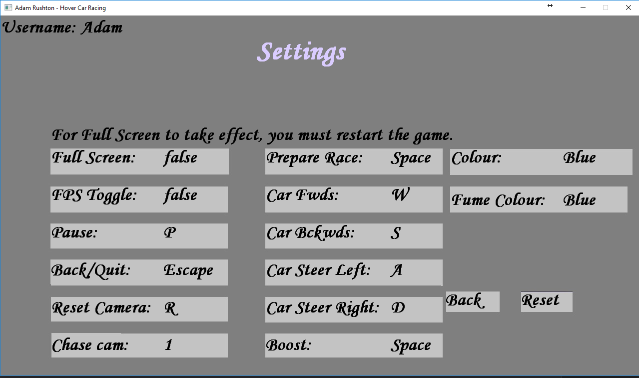 GitHub - adamrushton/Hover-Car-Racing-Game: C++ using TL Engine