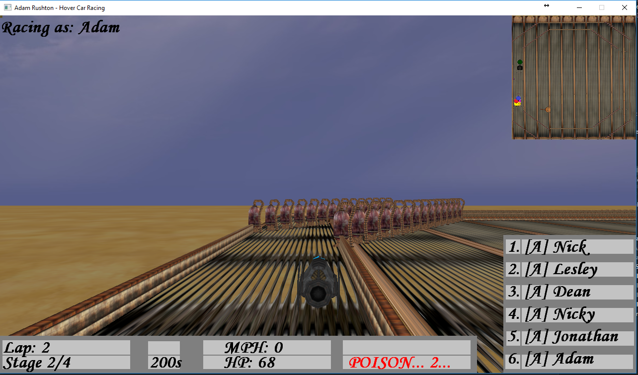 GitHub - adamrushton/Hover-Car-Racing-Game: C++ using TL Engine
