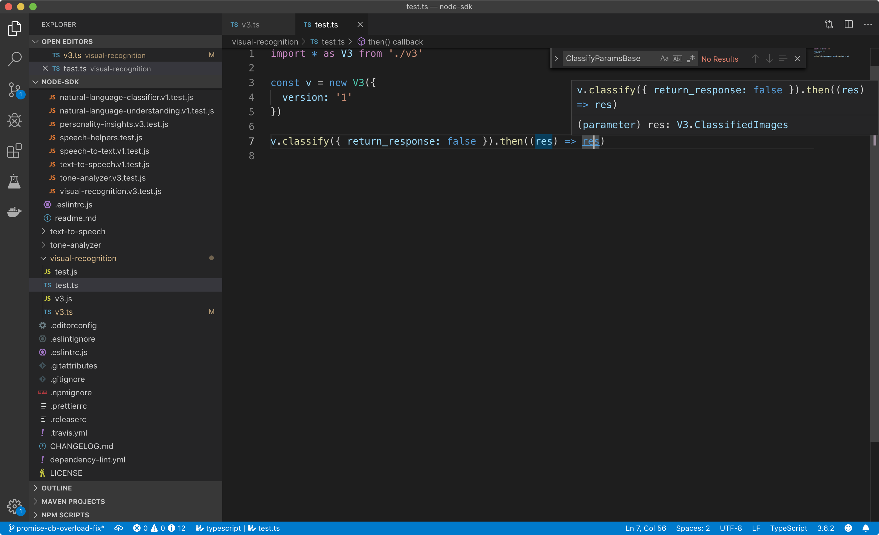 Promisecallback Result Typings In Visualrecognitionv3 · Issue 896 · Watson Developer Cloud