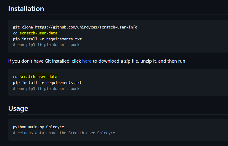 Readmemd Still Mentions Scratch User Data · Issue 8 · Chiroyce1scratch User Info · Github