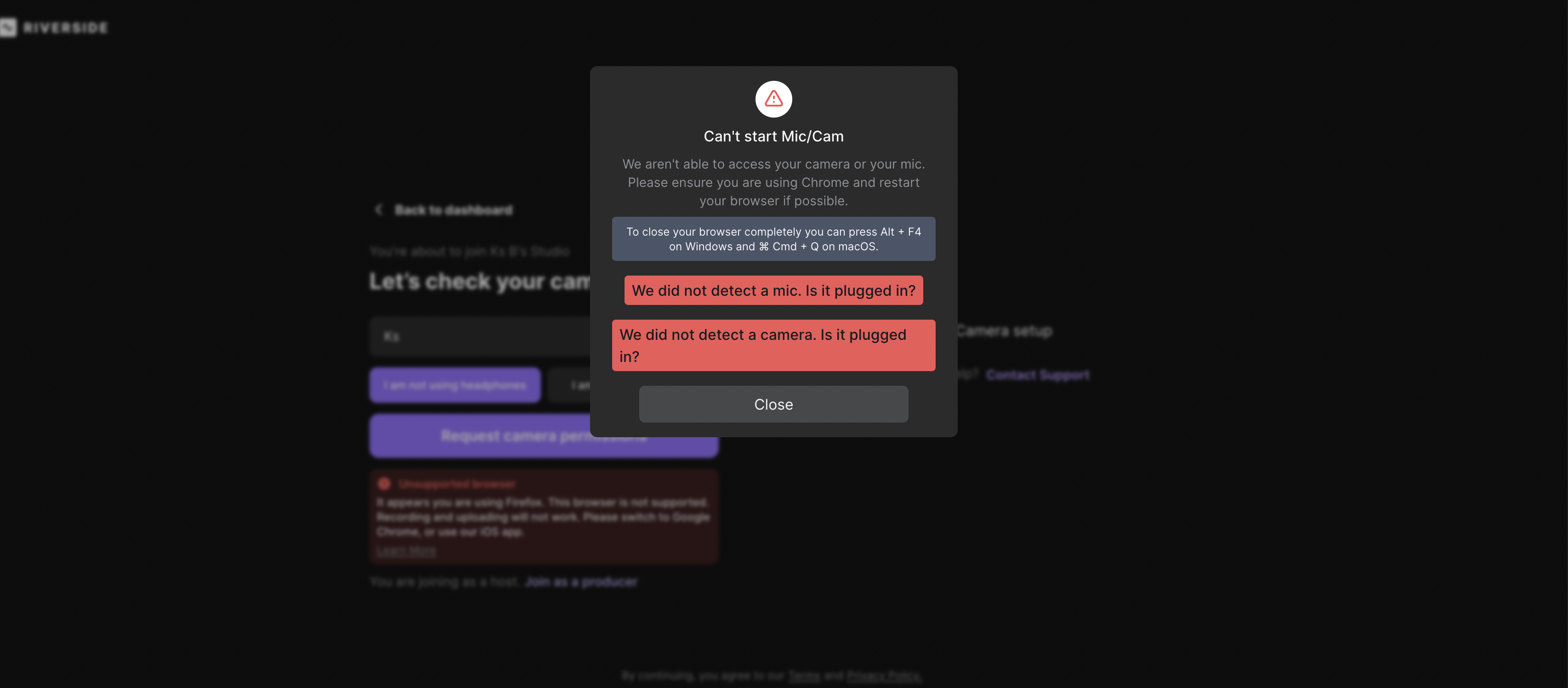 riverside.fm - Firefox is not a recommended browser · Issue #121044 · webcompat/web-bugs · GitHub