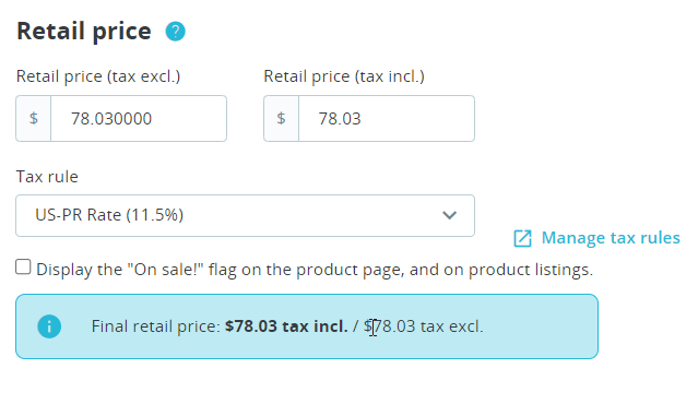 Retail price (tax excl.) is the same as Retail price (tax incl.) TAX issue · Issue #33949 ...