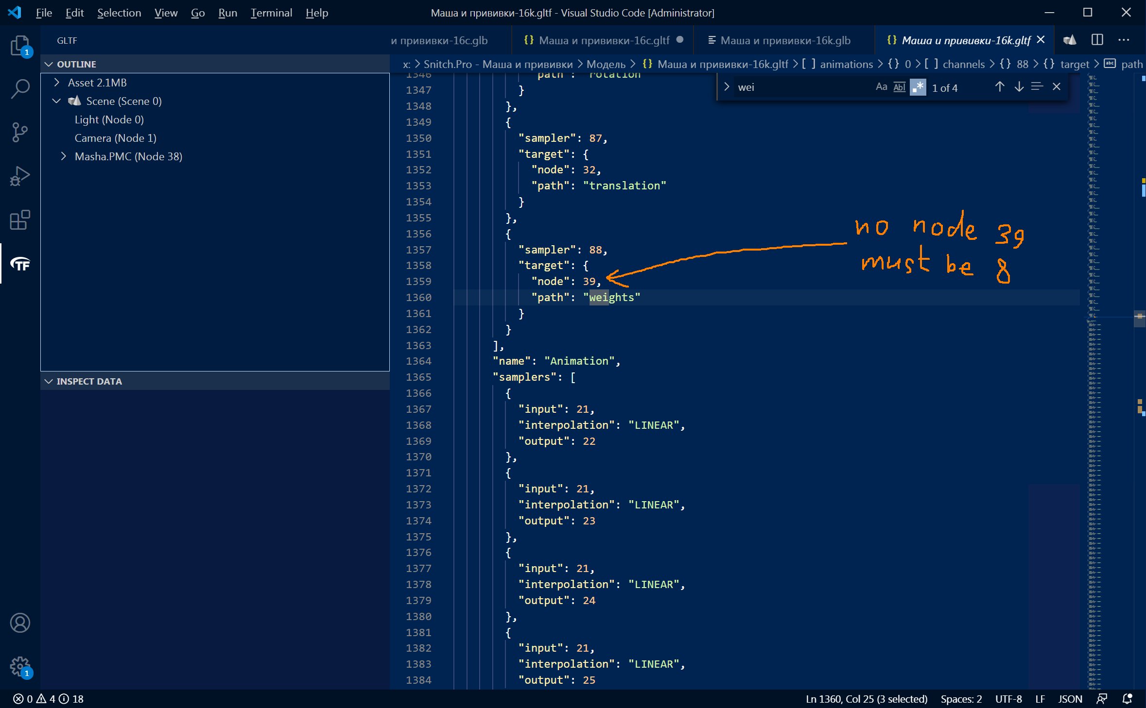 .glb export error - wrong animation target node number · Issue #1469 · KhronosGroup/glTF-Blender ...