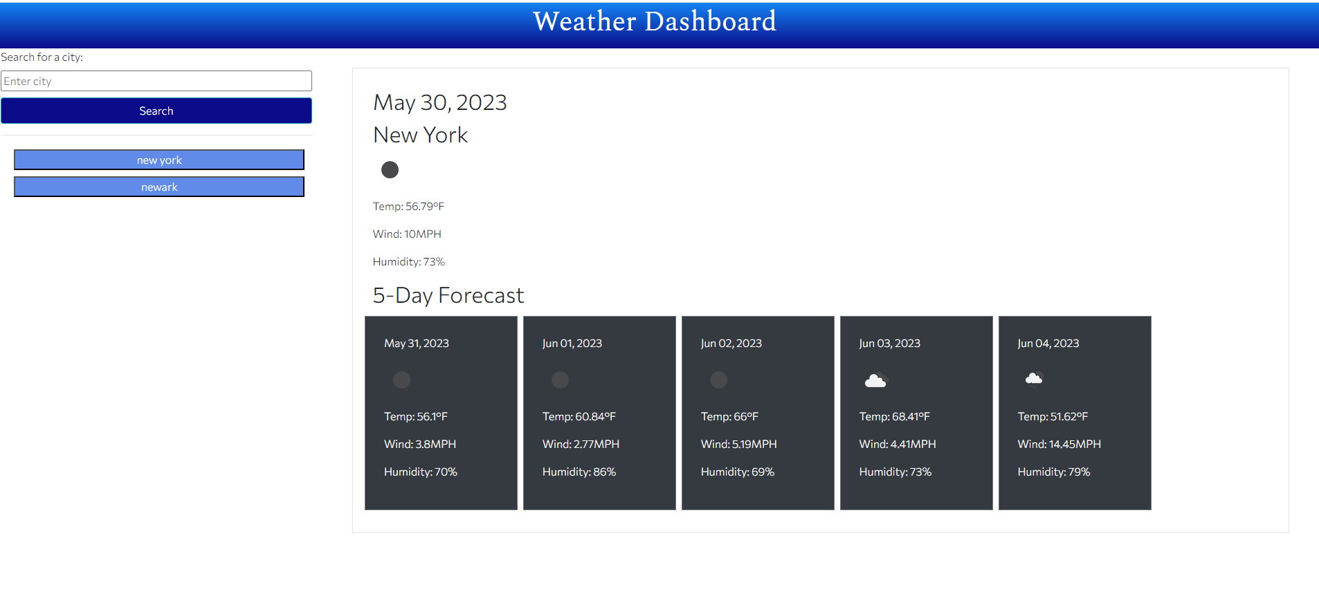 GitHub - annemarywynter1986/WeatherDashboard