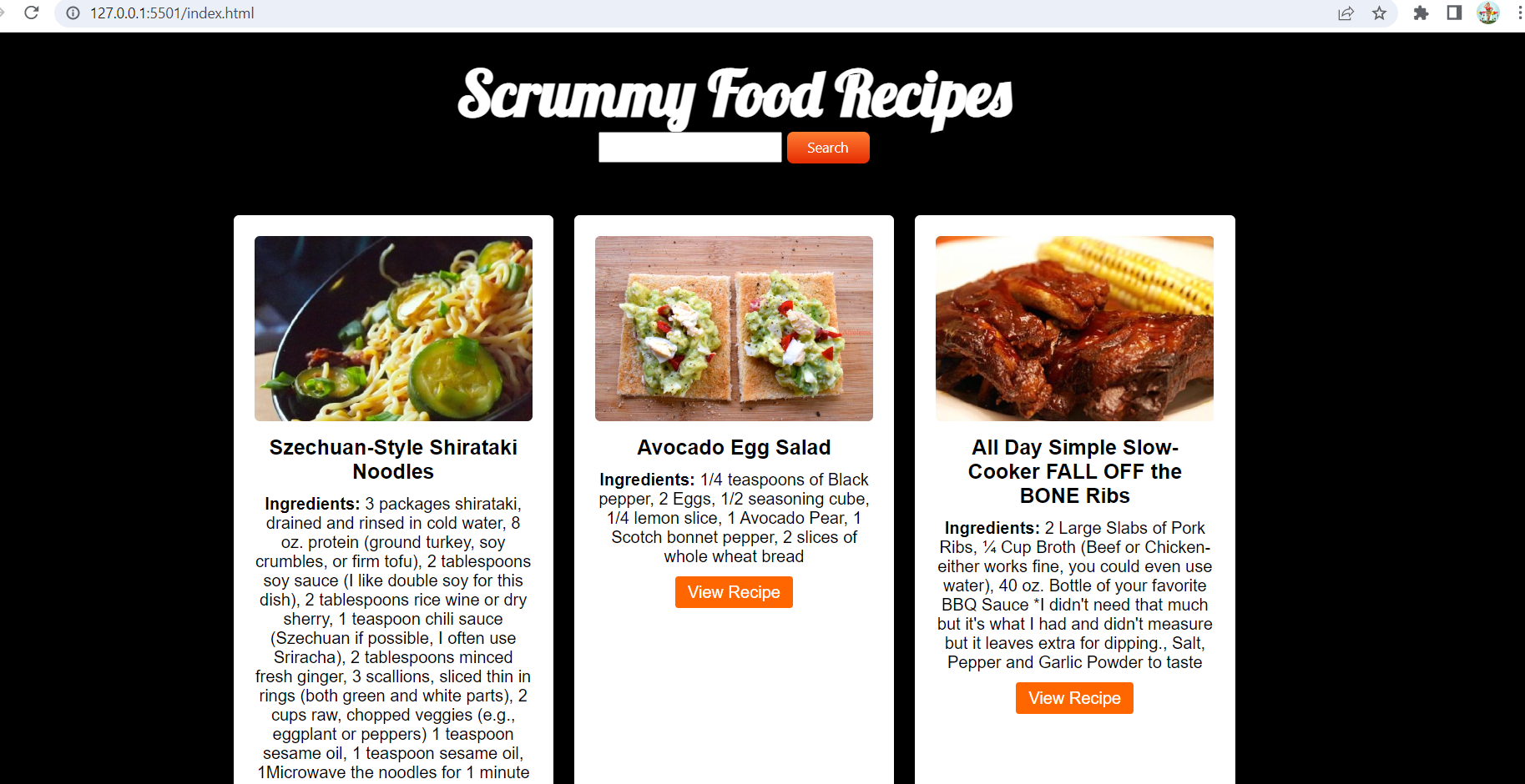 GitHub - annemarywynter1986/scrummy_food_application