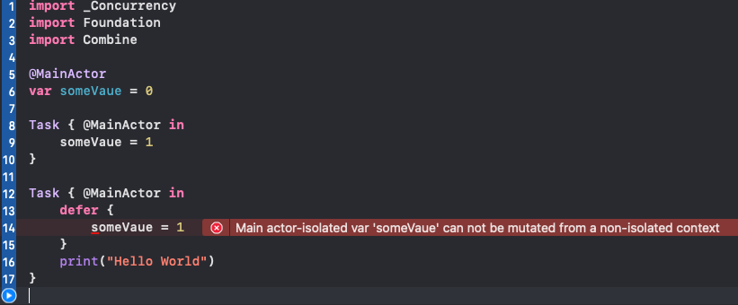 Actor Isolation Error Incorrectly Triggered In Defer Statements · Issue 61629 · Swiftlangswift