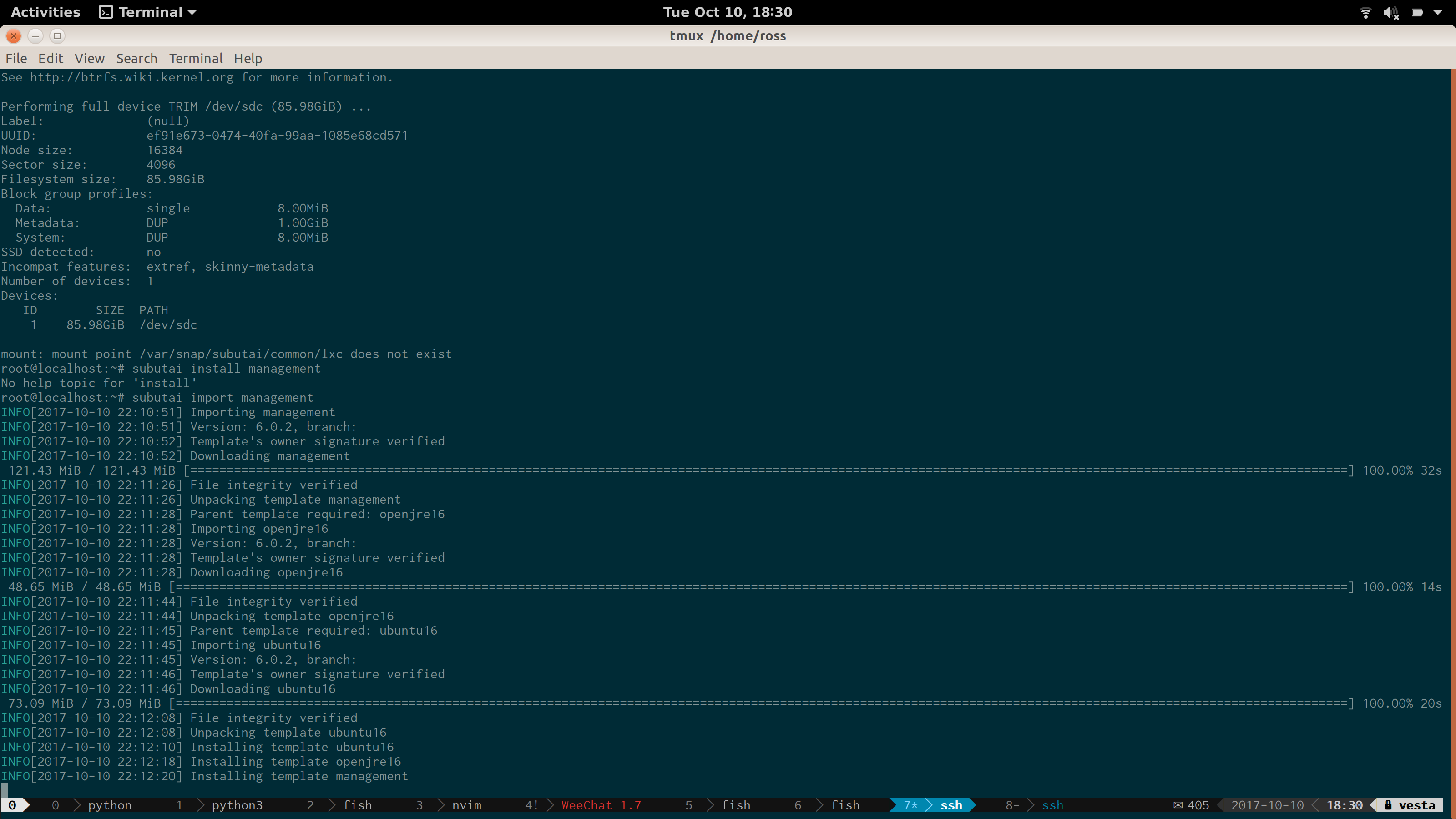 Subutai stalls while importing management console · Issue #67 · subutai-io/snap · GitHub