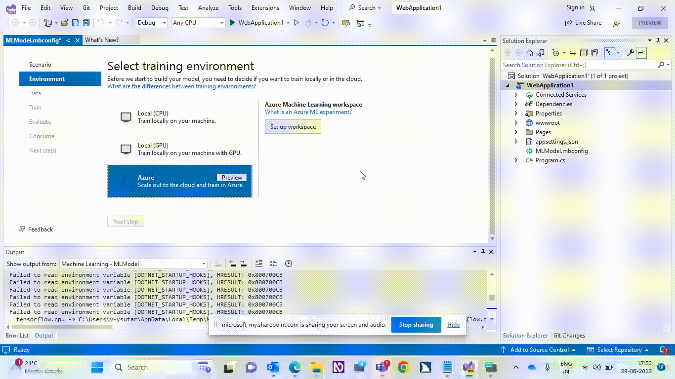 A11y_Model Builder_Select Scenario_Image Classification_Info and relationships: Narrator/NVDA ...
