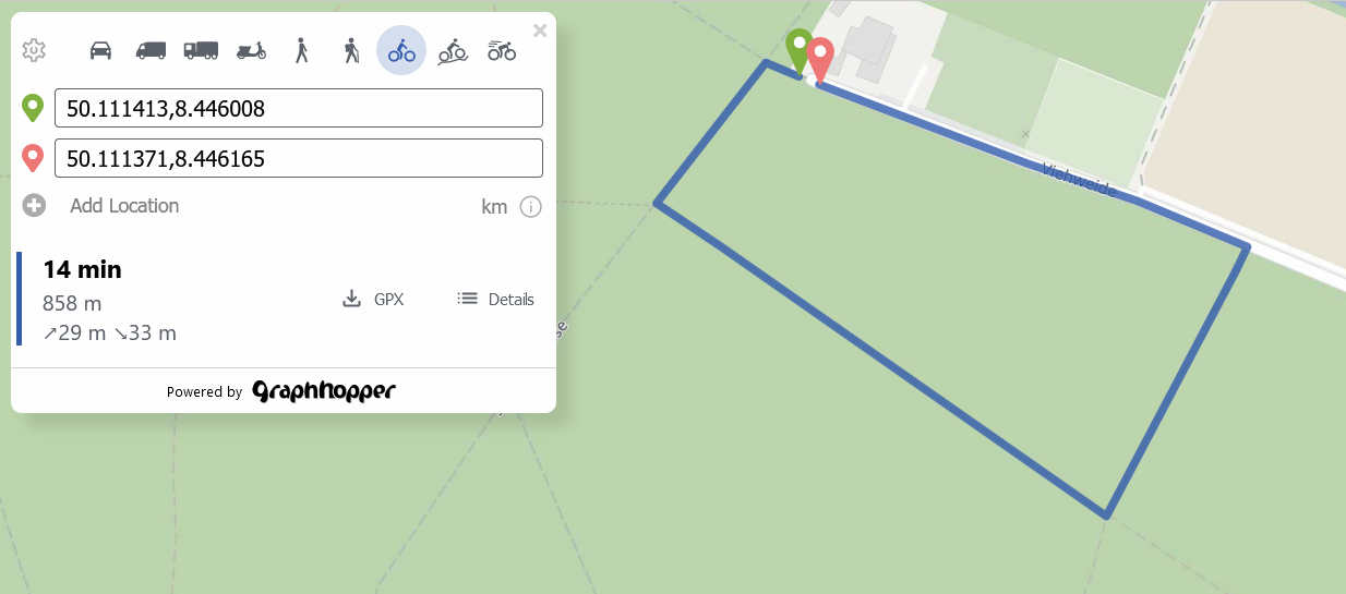 Strange difference between foot and bike routing · Issue #2757 · graphhopper/graphhopper · GitHub