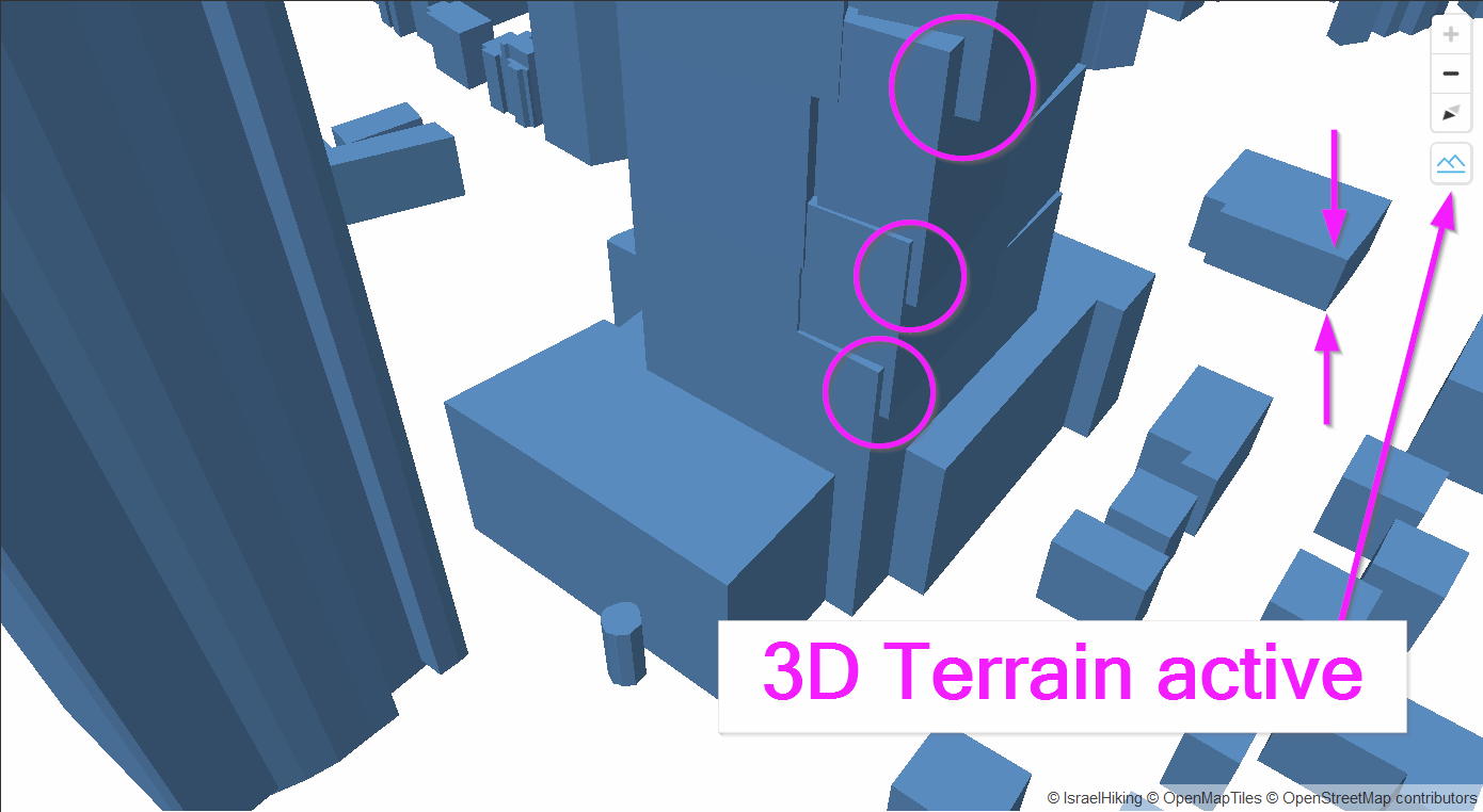 Activating 3D terrain distorts 3D building parts · Issue #2513 ...