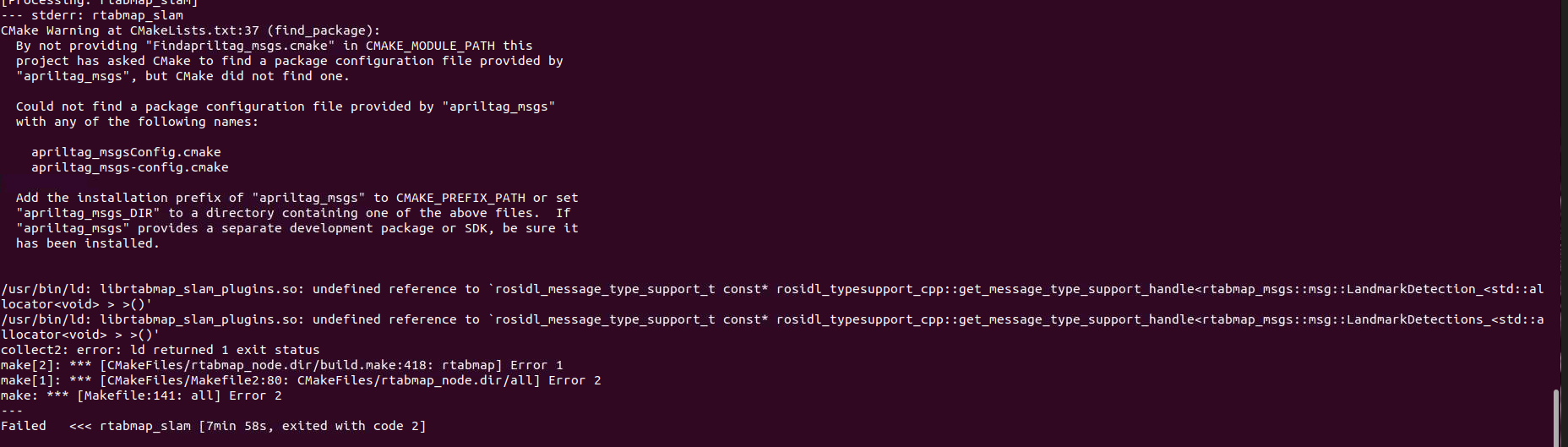 My terminator/terminal crashes as i build RTAB-Map · Issue #970 · introlab/rtabmap_ros · GitHub