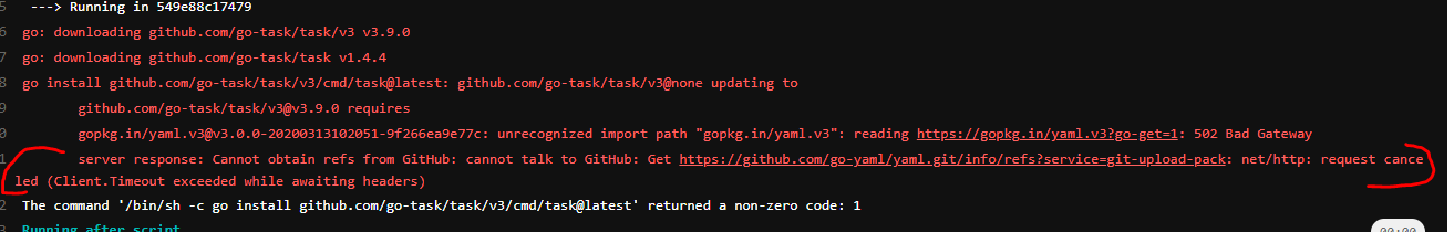 Client timeout while awaiting headers - Cannot talk to Github · Issue #800 · go-yaml/yaml · GitHub