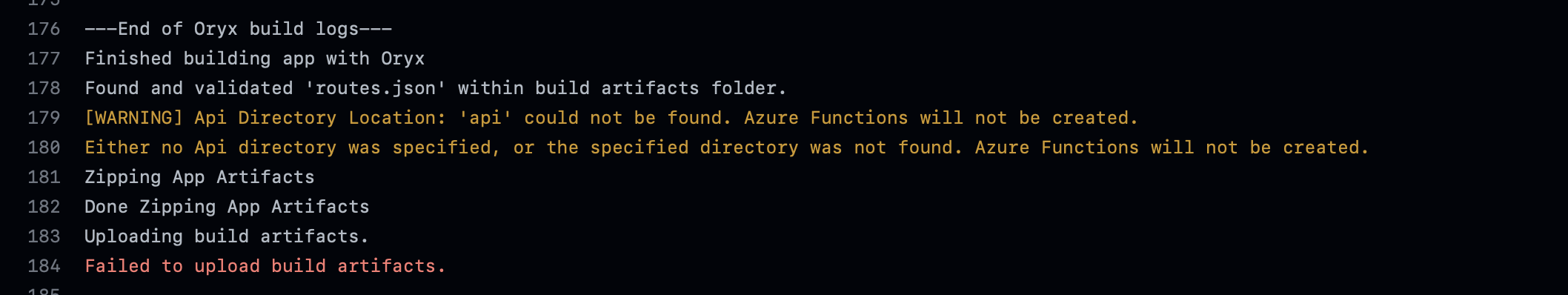 Failed to upload build artifacts · Issue #240 · Azure/static-web-apps · GitHub
