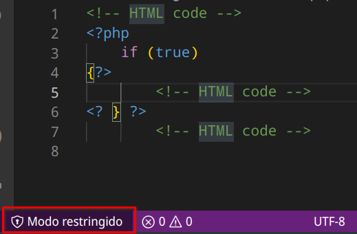 VSC shows an error when using PHP mixed with HTML · Issue #155730 ...