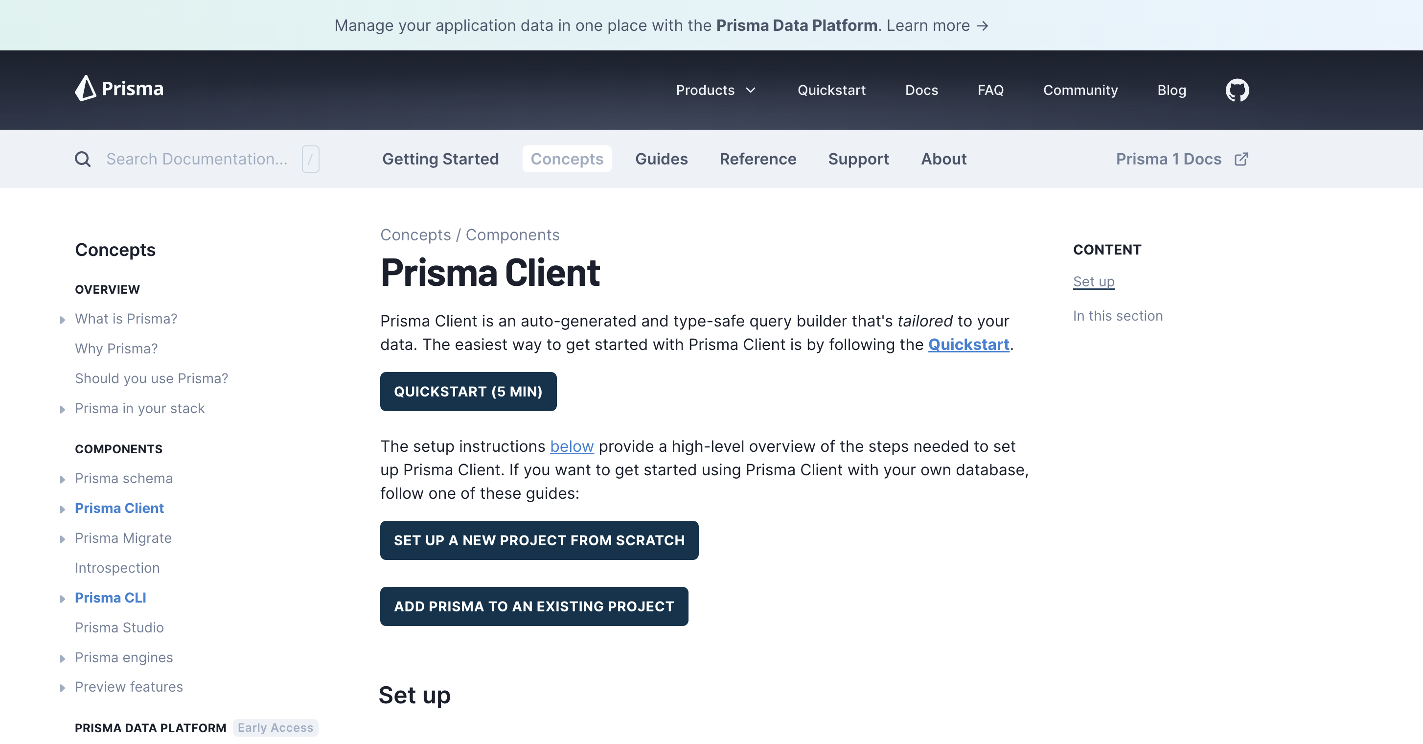Sidebar in Concepts page highlights incorrect selected section · Issue #3081 · prisma/docs · GitHub