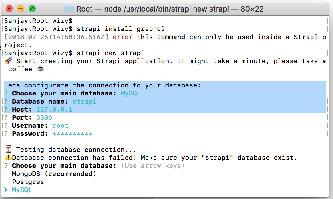 Cannot create new strapi-project using MySQL (MariaDB) · Issue #571 · strapi/strapi · GitHub