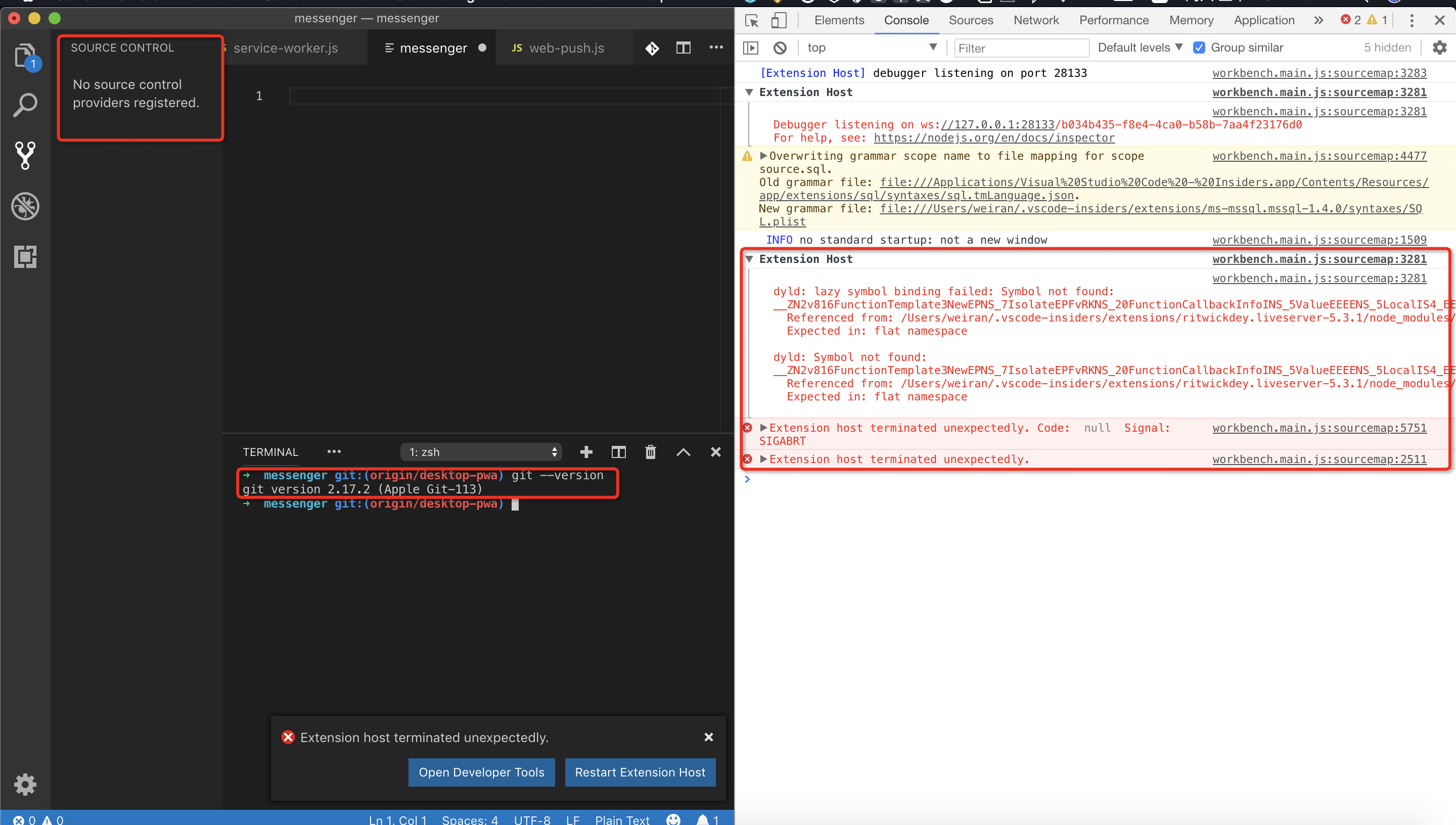 no source control providers registered · Issue #66371 · microsoft/vscode · GitHub