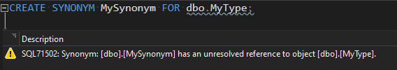 Dacfx Gives A False Positive Constant Warning On Synonym To User Defined Datatype · Issue 327