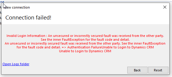 Unable To Connect To Organization · Issue 886 · Mscrmtools Xrmtoolbox · Github
