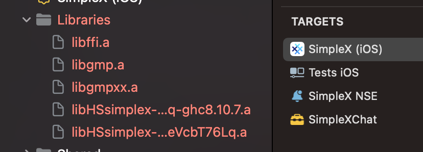 IOS sample app missing libraries · Issue #2174 · simplex-chat/simplex-chat · GitHub