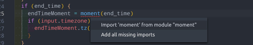 add import action incorrectly adds moment import with a require · Issue ...