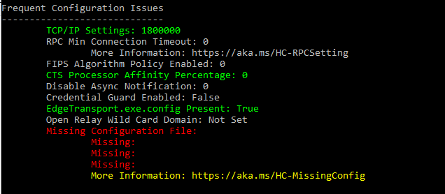Issue Health Checker Reports Missing Configuration File But Doesnt Show Which One Is