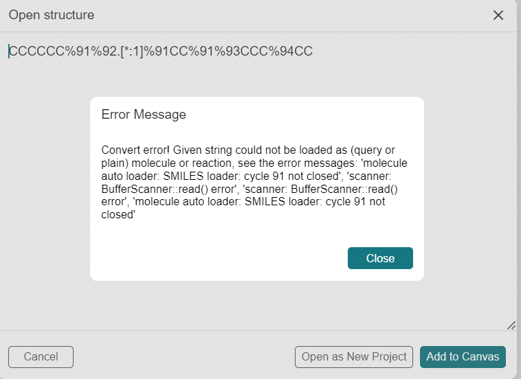 Smi Files With Attachment Points Cannot Be Open In Ketcher Convert Error Struct Data Not
