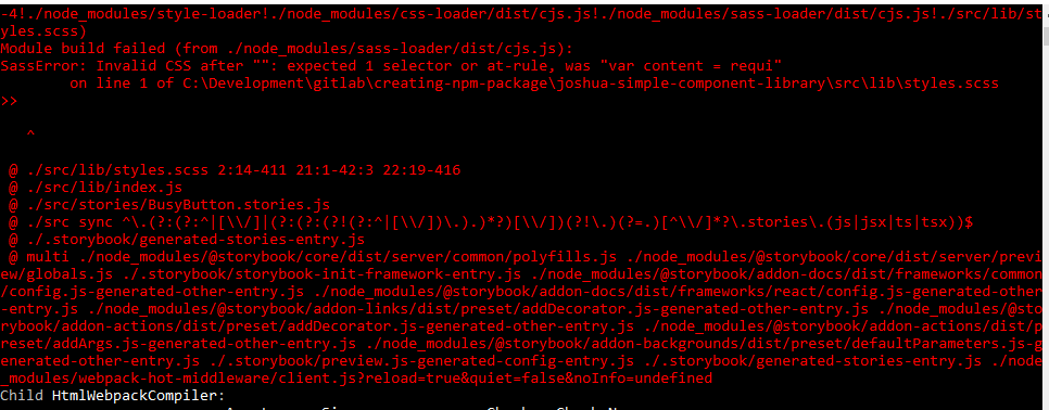 SassError (Invalid CSS after "":) when run yarn storybook · Issue #12289 · storybookjs/storybook ...