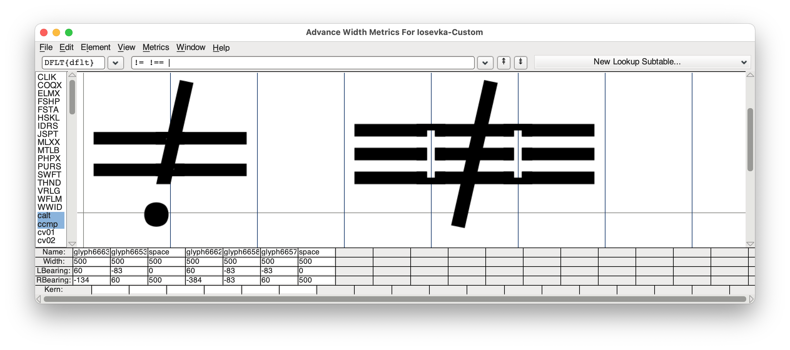 Missing ligation for !== with a dot below · Issue #748 · be5invis ...