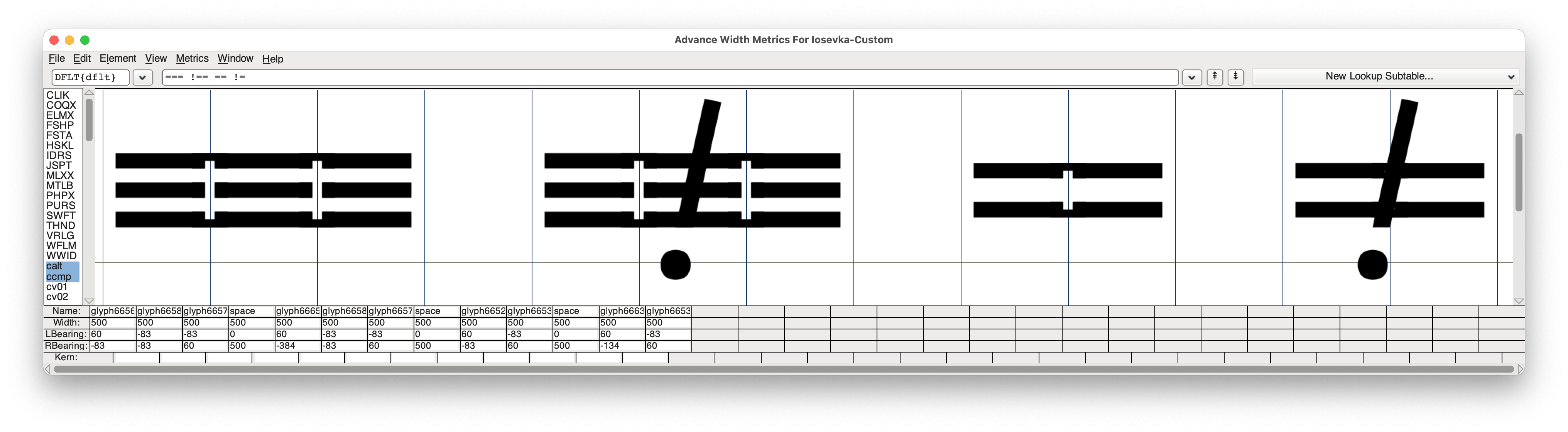 Missing ligation for !== with a dot below · Issue #748 · be5invis ...