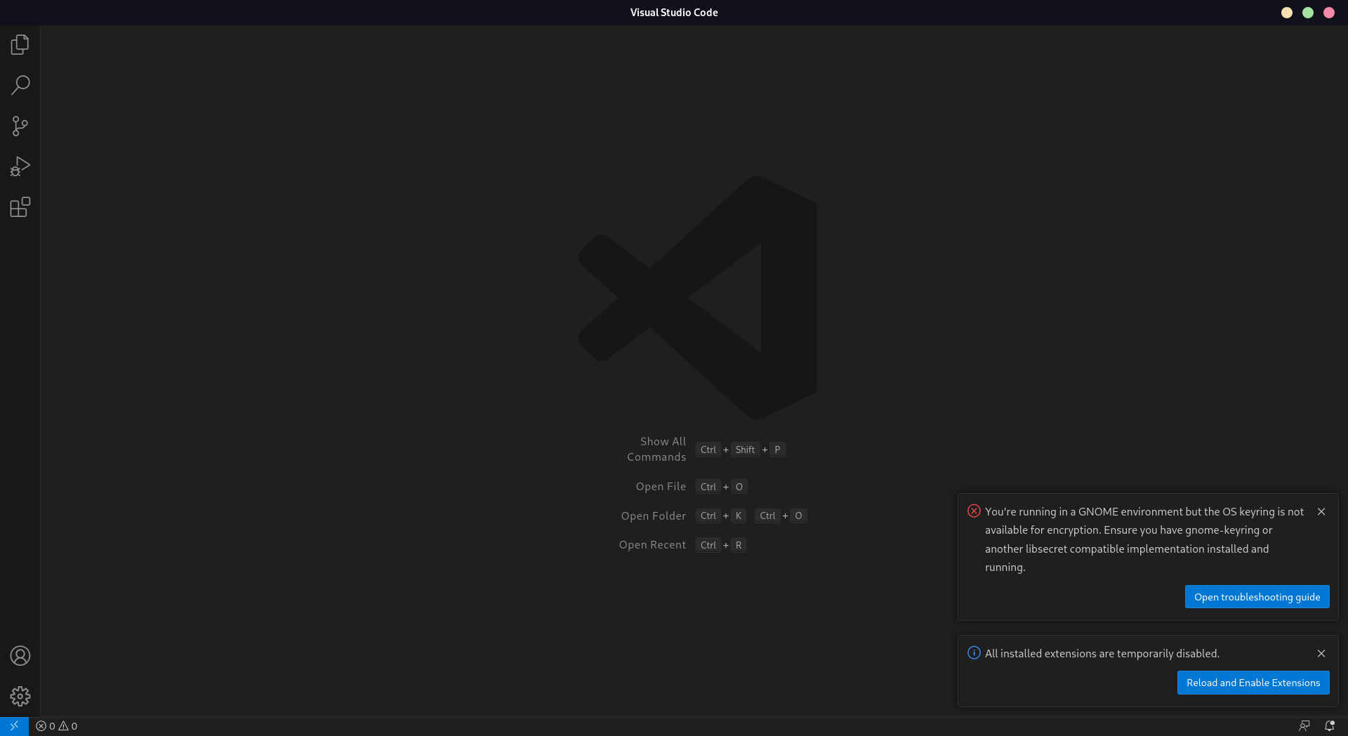 Linux(Gnome): `OS Keyring not available` even with `gnome-keyring` installed · Issue #190062 ...