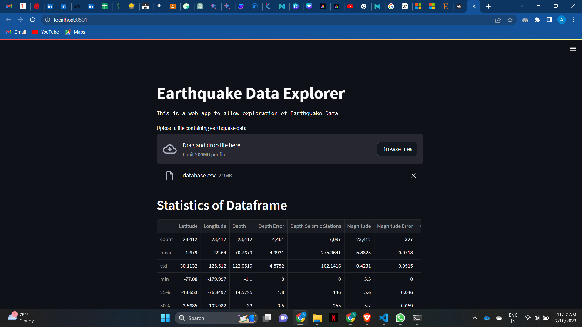GitHub - avinashtomar2025/web_app_eq: Automated EDA for Earthquake Data