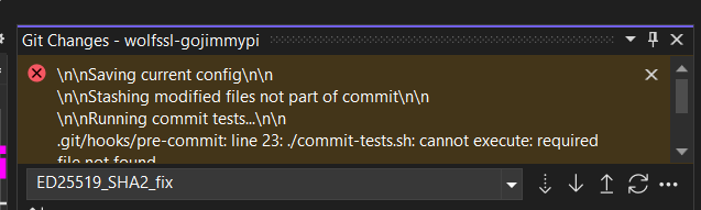 wolfSSL GitHooks spawn .git/hooks/pre-push: incompatible on Visual Studio Windows WSL · Issue ...