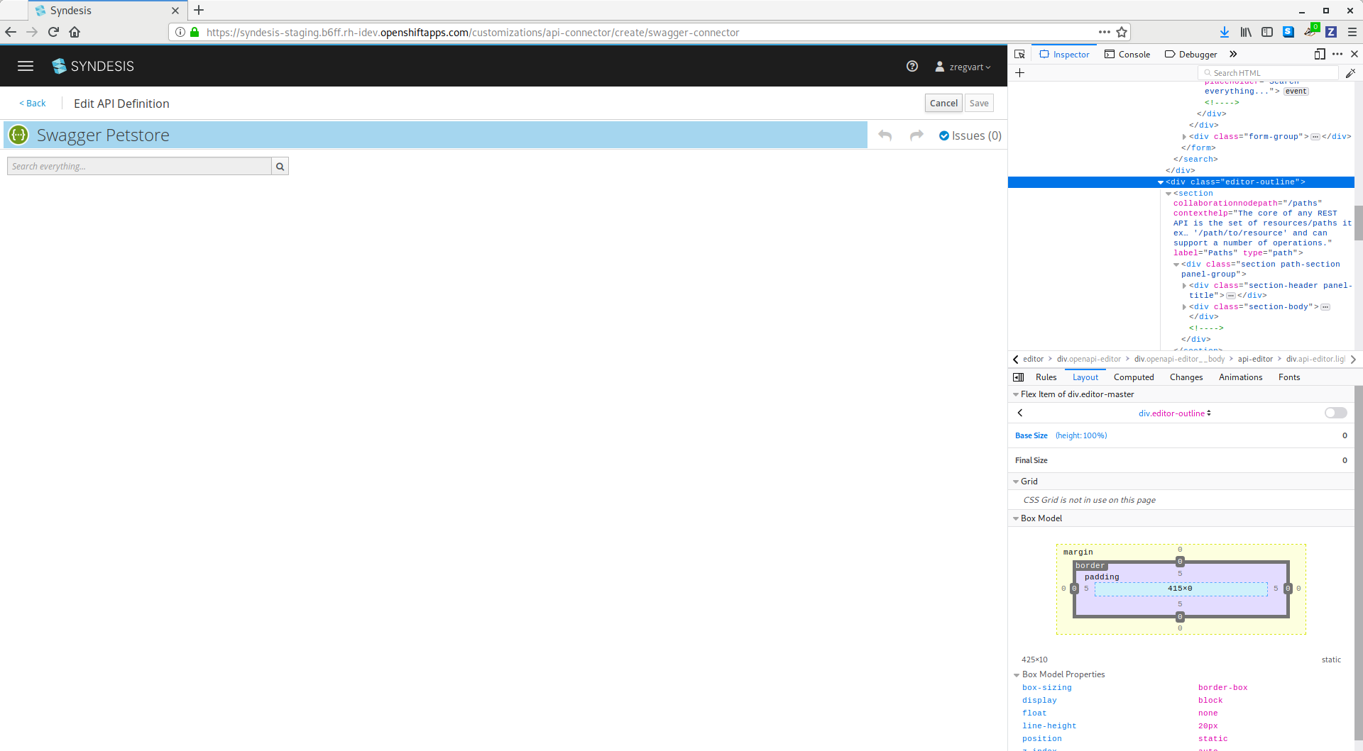 Embedded apicurio has height of 0 · Issue #4535 · syndesisio/syndesis · GitHub
