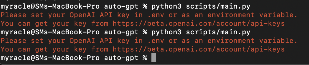 Issue W Env Or Configpy Not Recognizing Openai Api Key Os X 124