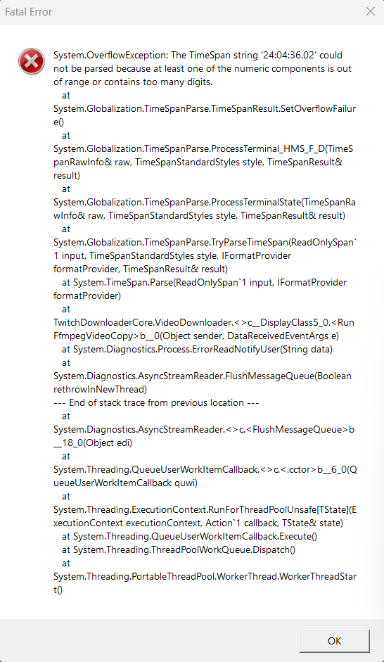 VODs longer than 24 hours causes fatal error in finalizing stage · Issue #668 · lay295 ...