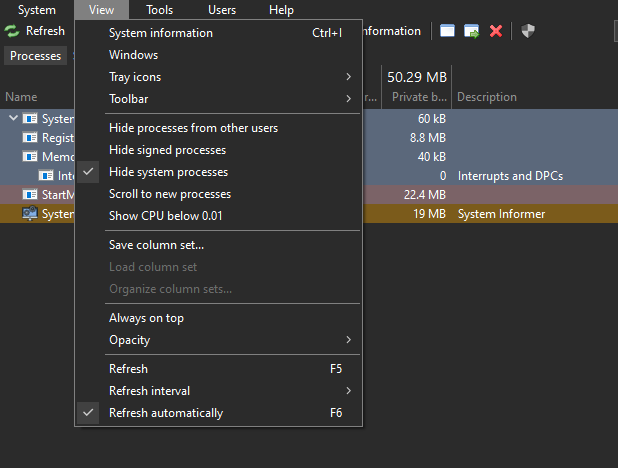 hide processes signed by microsoft · Issue #1604 · winsiderss/systeminformer · GitHub