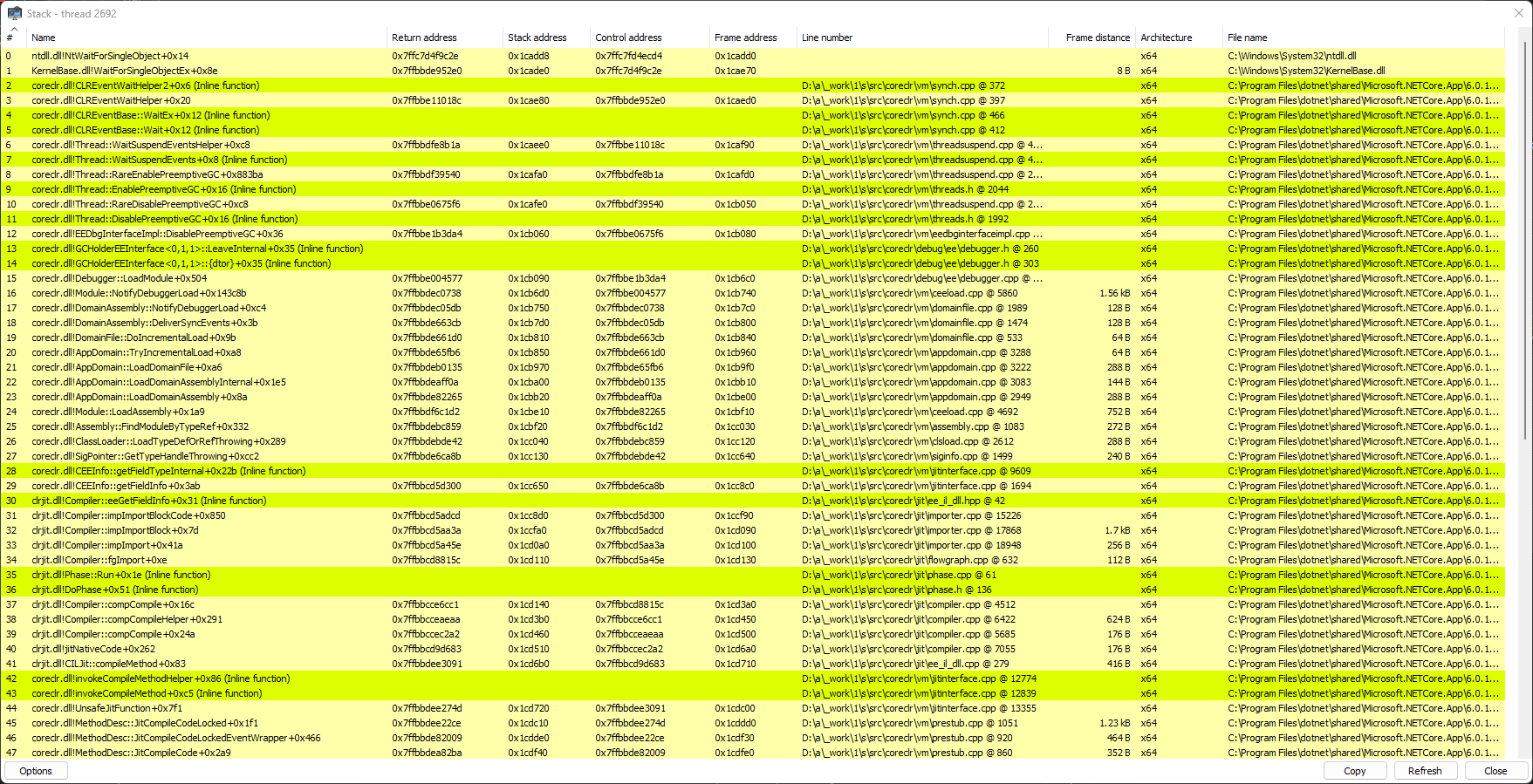 display the rva of the stack address and the unnamed address in the thread stack window · Issue ...