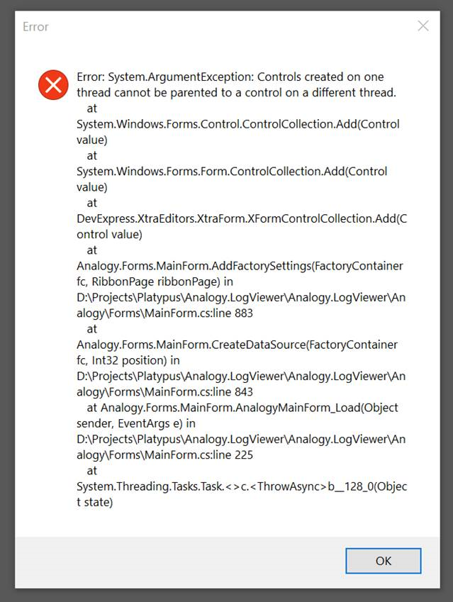 Not Responding On Start On One Machine · Issue 1528 · Analogy Logviewer Analogy Logviewer · Github