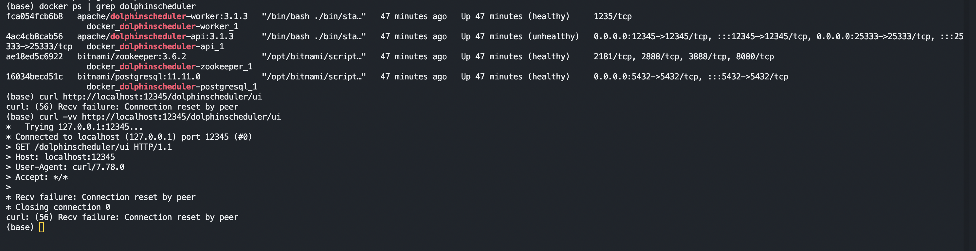 [Bug] docker-compose start success but can't access the admin ui · Issue #13762 · apache ...