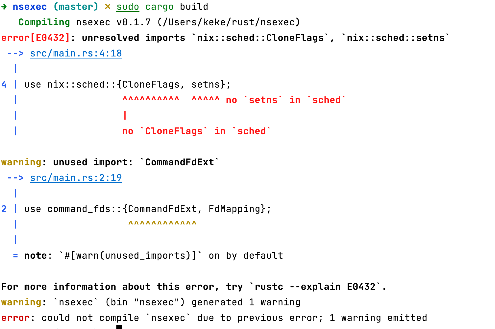 build failed · Issue #2 · chaos-mesh/nsexec · GitHub