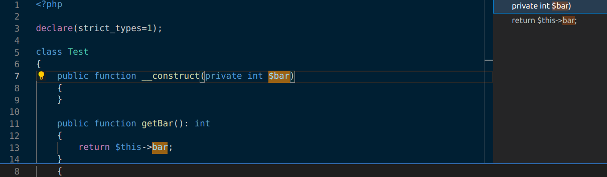Constructor Promotion Reference Highlight Broken · Issue #1964 · bmewburn/vscode-intelephense ...